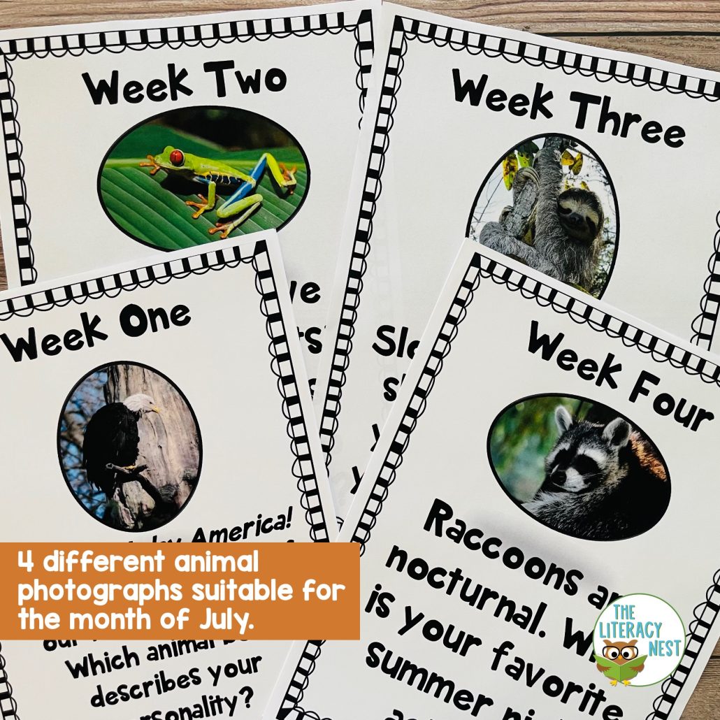 Animal Picture Writing Prompts for Summer - The Literacy Nest