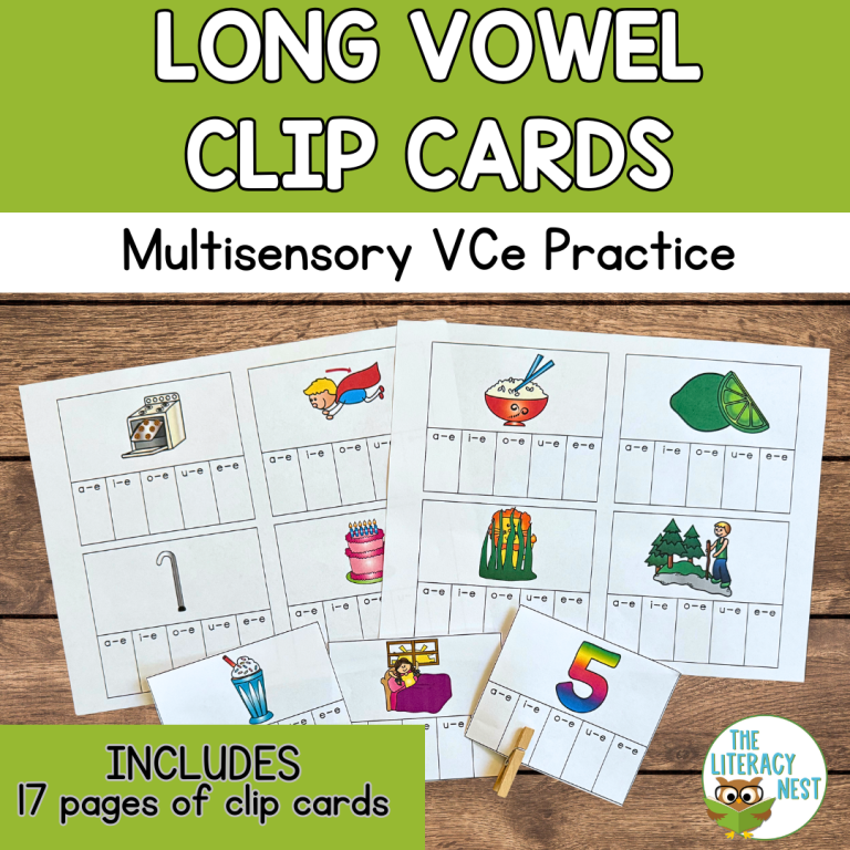 Long Vowel Clip Cards - The Literacy Nest