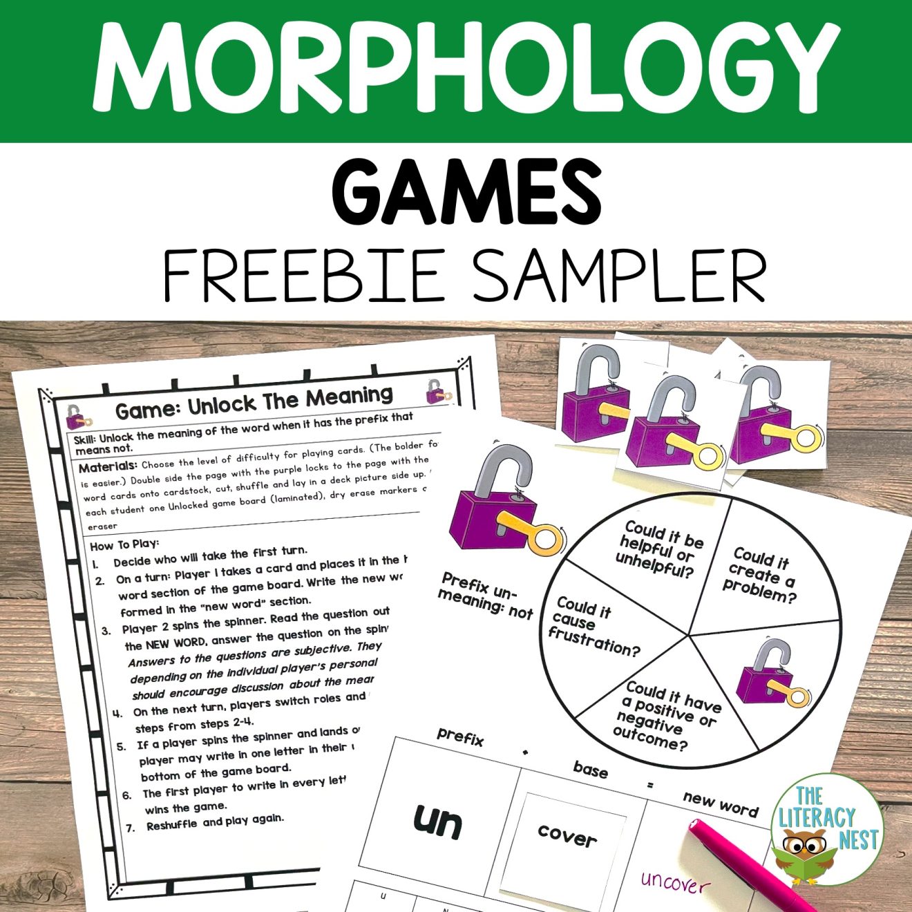 Orton-Gillingham Morphology Games FREEBIE - The Literacy Nest