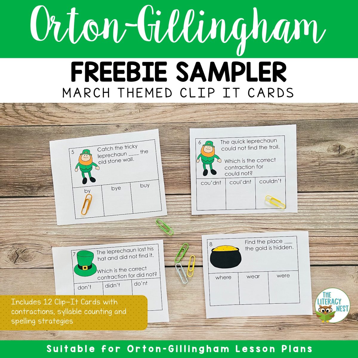 Literacy Centers: St. Patrick's Day | March Clip Cards Activities ...