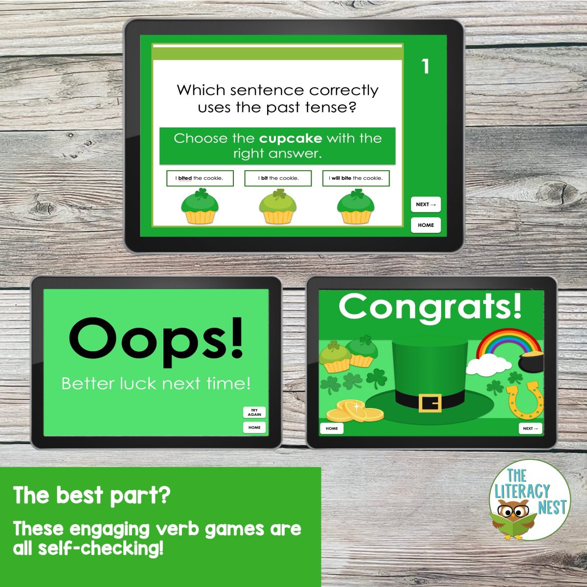 Verb Tenses Grammar Activities - St. Patrick's Day Grammar Activities ...