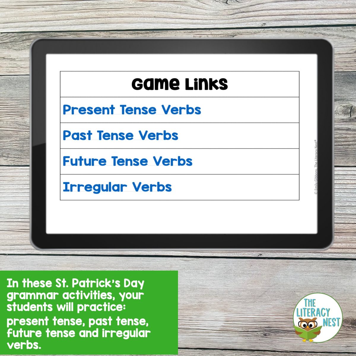 Verb Tenses Grammar Activities - St. Patrick's Day Grammar Activities ...