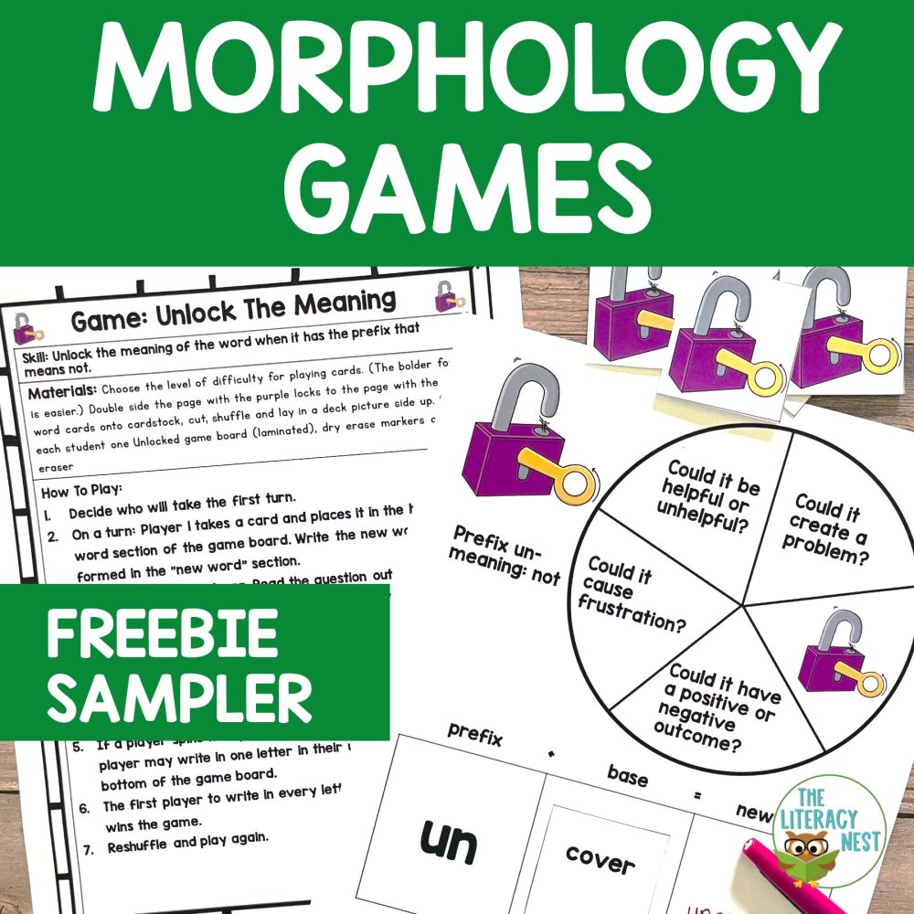 Orton-Gillingham Morphology Games FREEBIE - The Literacy Nest