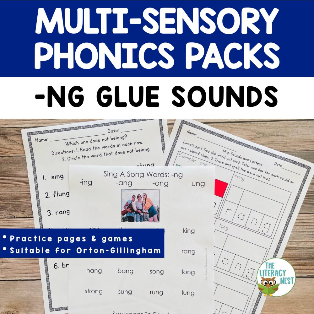 NG Glued Sounds Phonics Activities for Orton-Gillingham Lessons - The ...