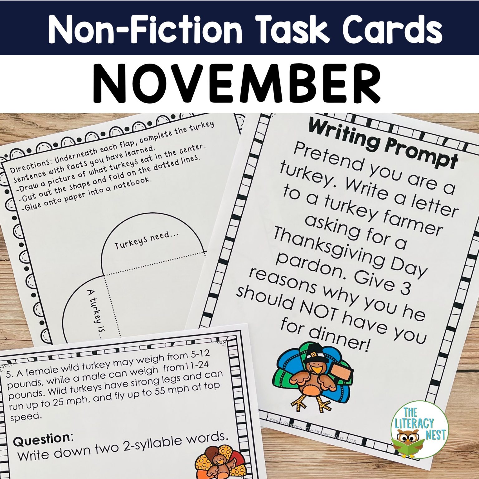 Thanksgiving Writing Activities & Non-fiction Reading for November ...