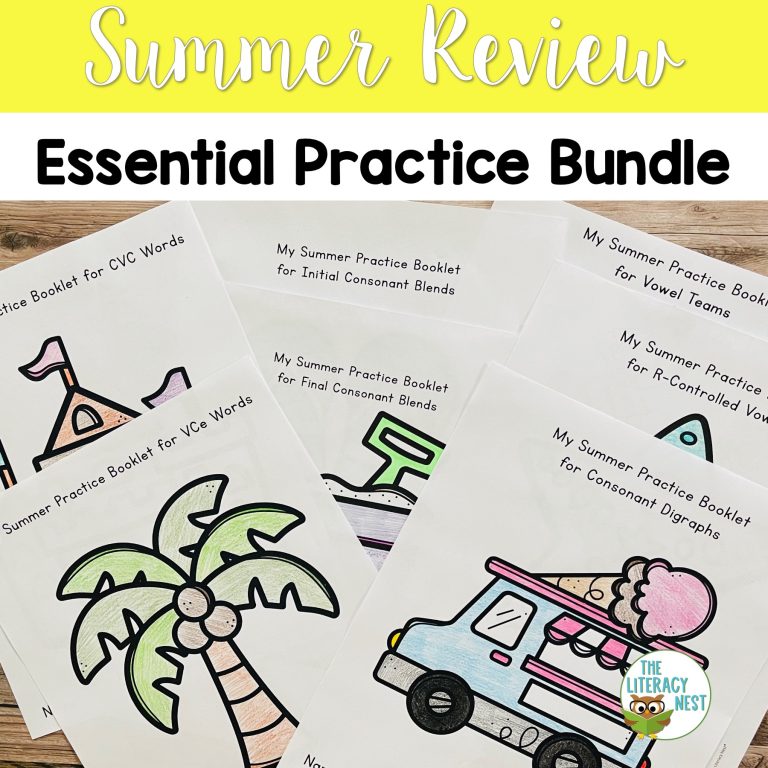 Consonant Blends Summer Worksheets and Activities - The Literacy Nest