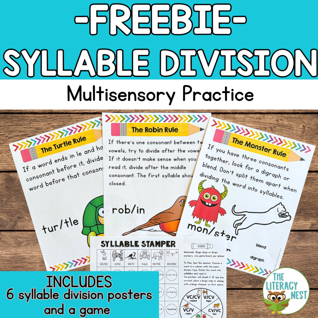 FREE Syllable Division Multisensory Practice: Orton-Gillingham ...