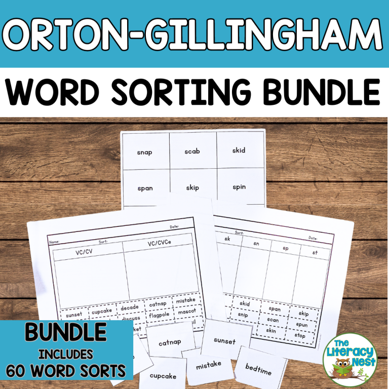Orton-Gillingham Spelling- Word Sorts BUNDLE - The Literacy Nest