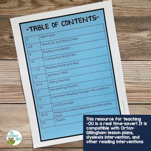 Advanced Orton-Gillingham Activities for OU (Short u) - The Literacy Nest