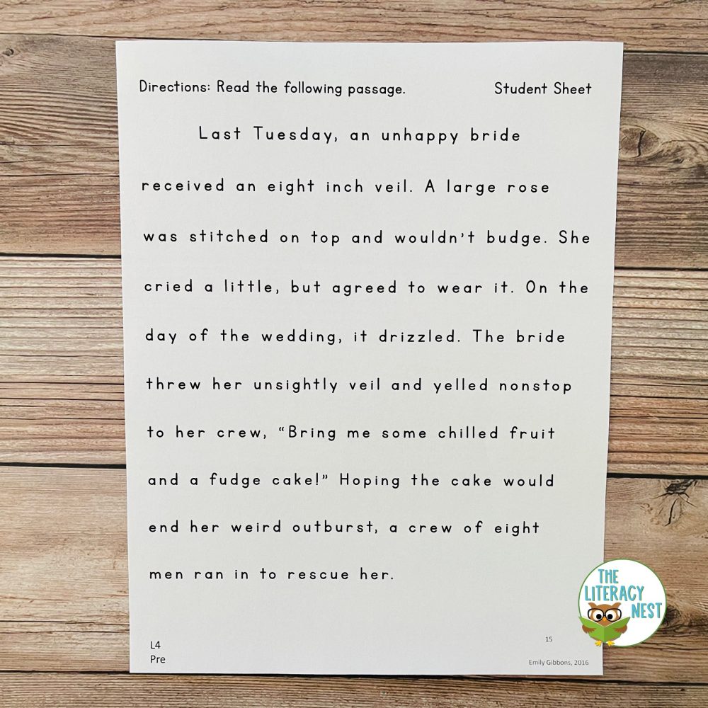 Orton-Gillingham Assessment Pre and Post Tests Leveled Placement LEVEL ...