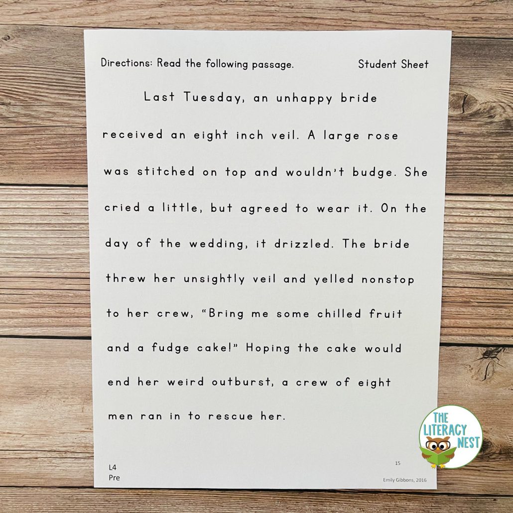 Orton-Gillingham Assessment Pre and Post Tests Leveled Placement LEVEL ...