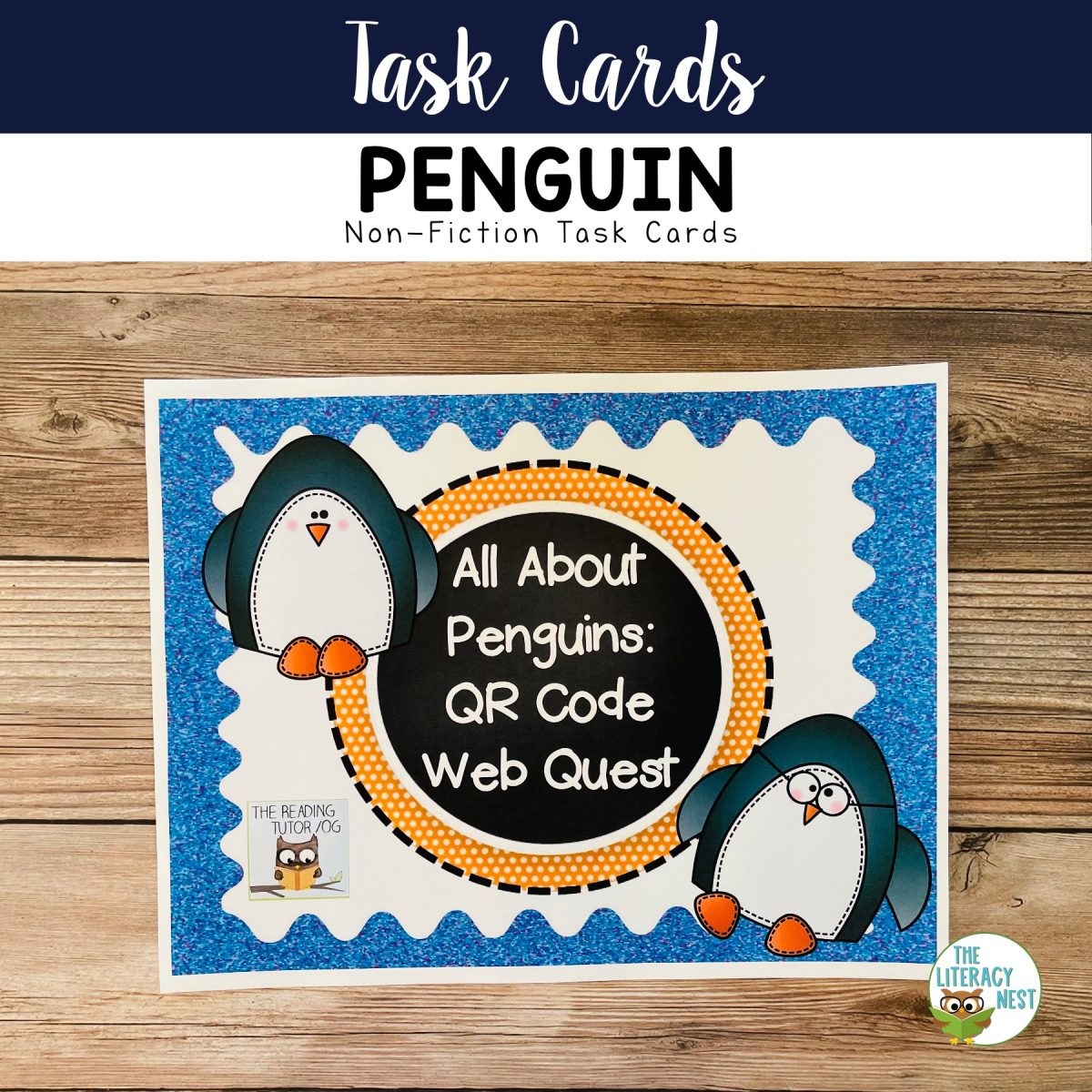 Literacy Centers: January | Penguins QR Codes Nonfiction Task Cards ...