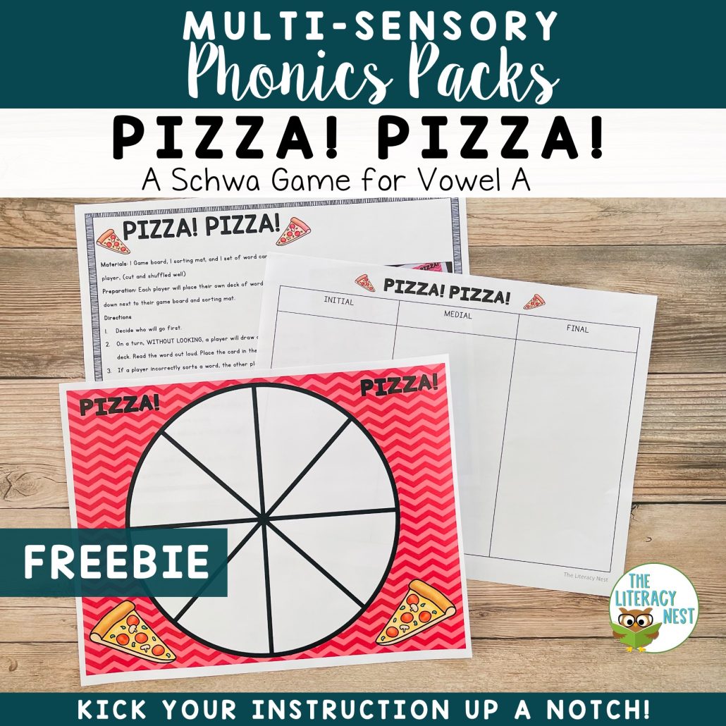 Schwa Sound Activities Orton-Gillingham Free Activities - The Literacy Nest