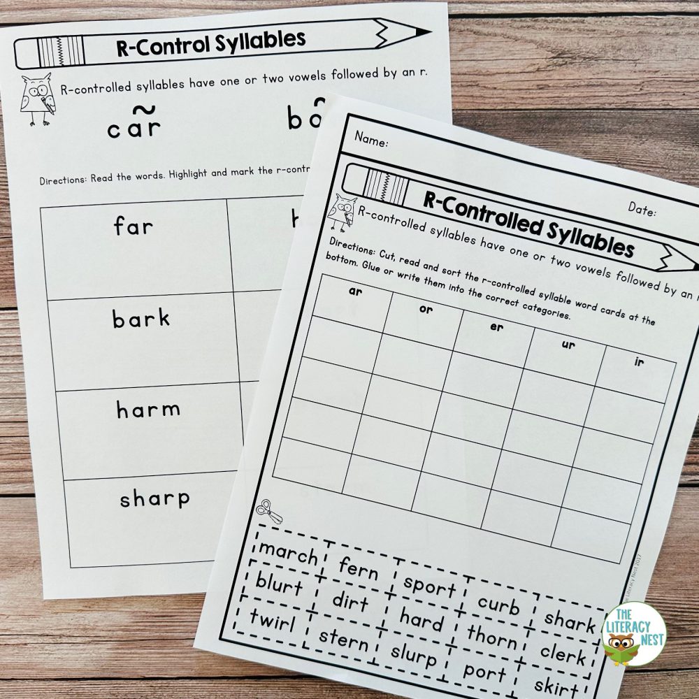 Syllable Types R-Controlled Vowels for Orton-Gillingham Lesson Plans ...