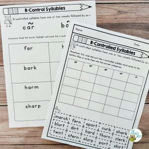 Syllable Types R-Controlled Vowels for Orton-Gillingham Lesson Plans ...