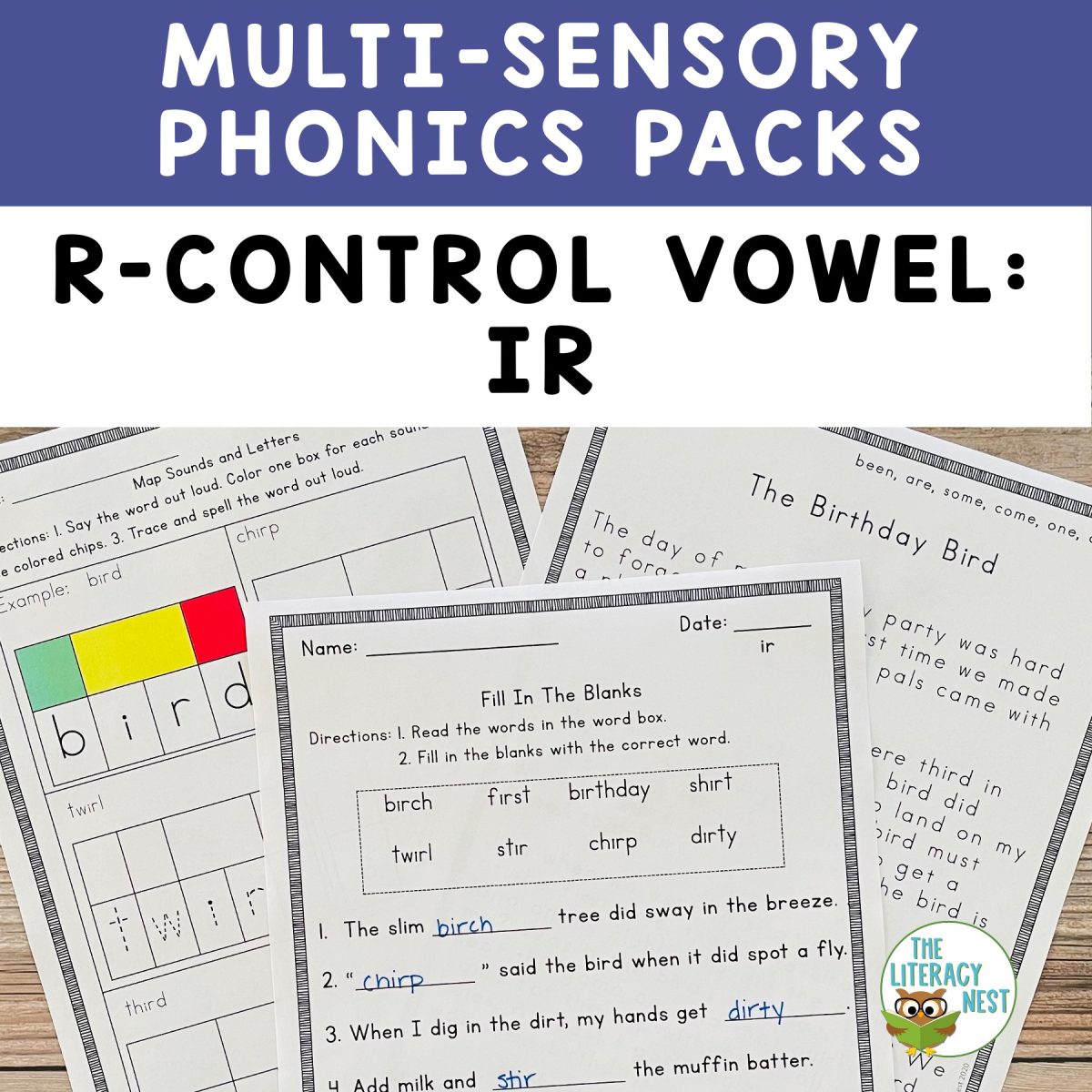 R-Controlled Vowel IR Phonics Activities for Orton-Gillingham Lessons - The Literacy Nest