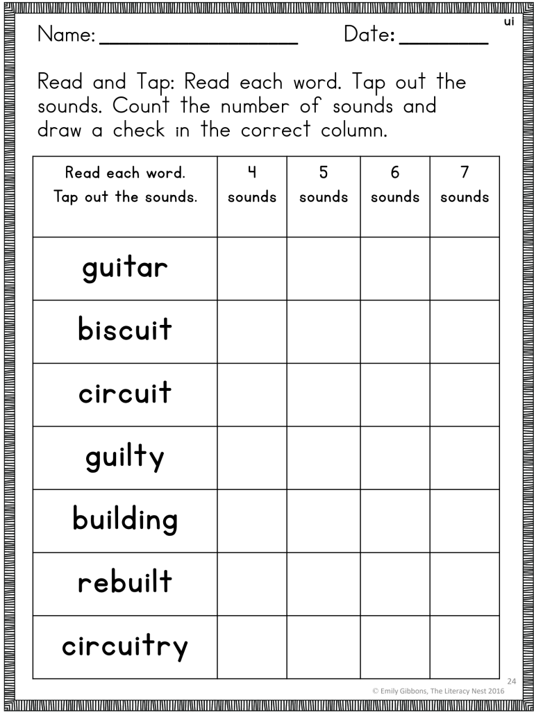 Vowel Team: UI Variant Vowels | Orton-Gillingham Multisensory Phonics ...