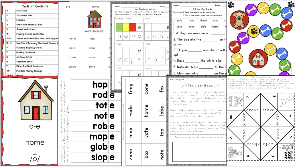 VCE Worksheets, Games and Activities for Orton-Gillingham Lessons ...