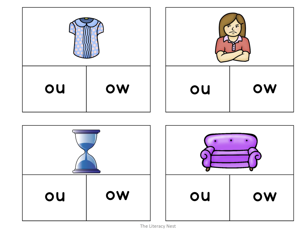 Vowel Diphthongs | Clip Cards Puzzles Orton-Gillingham Multisensory ...