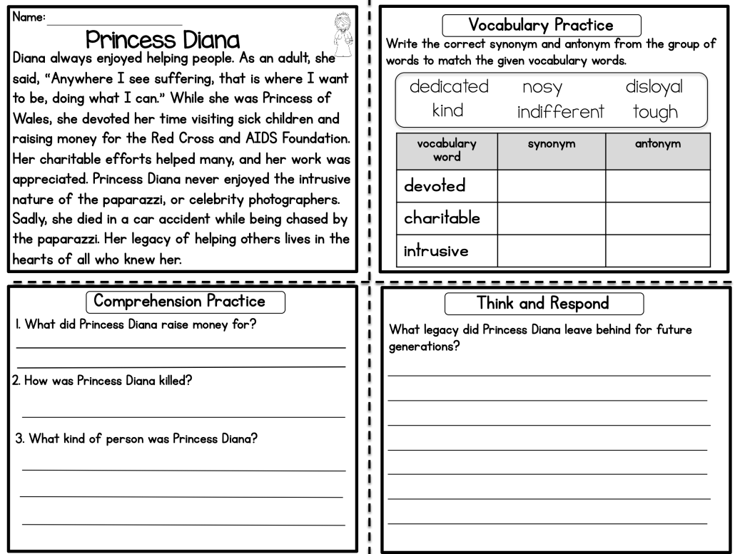 Reading Comprehension: Women's History Month | Literacy | Virtual ...