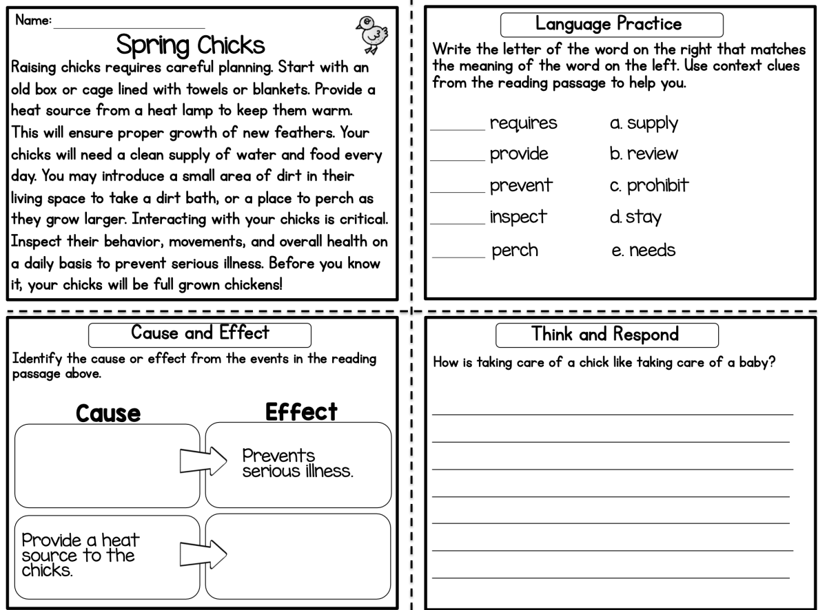 Reading Comprehension: Spring Passages | Upper Elementary | Virtual ...
