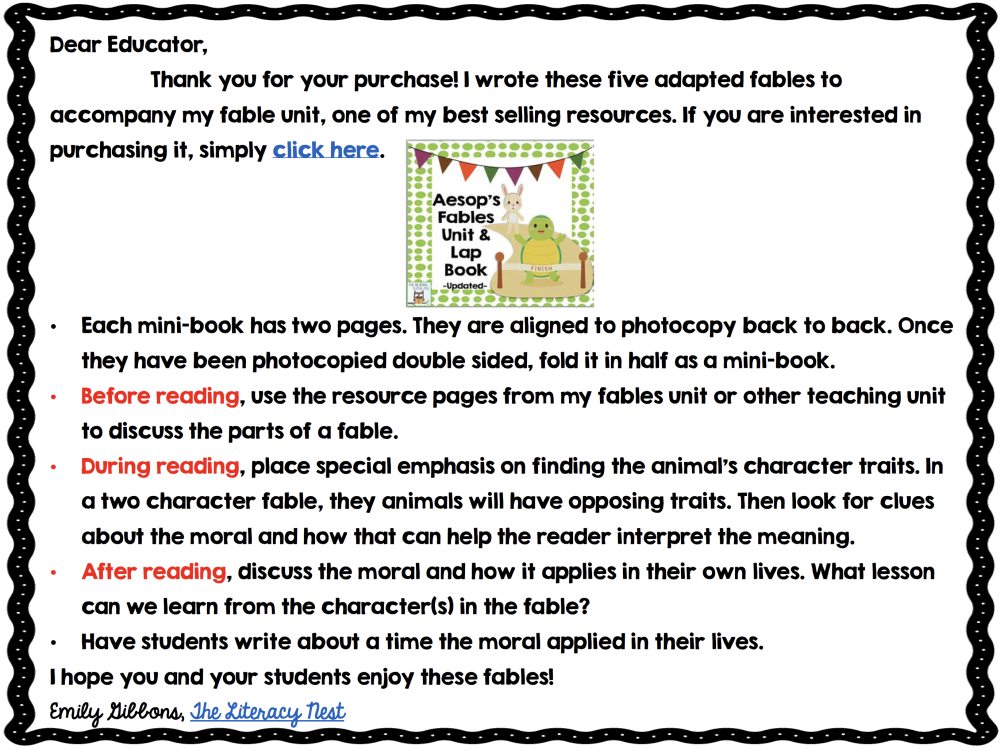 Aesop’s Fables Close Reading Passages with Comprehension Questions ...