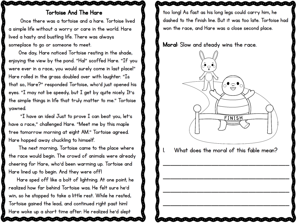 Aesop’s Fables Close Reading Passages with Comprehension Questions ...