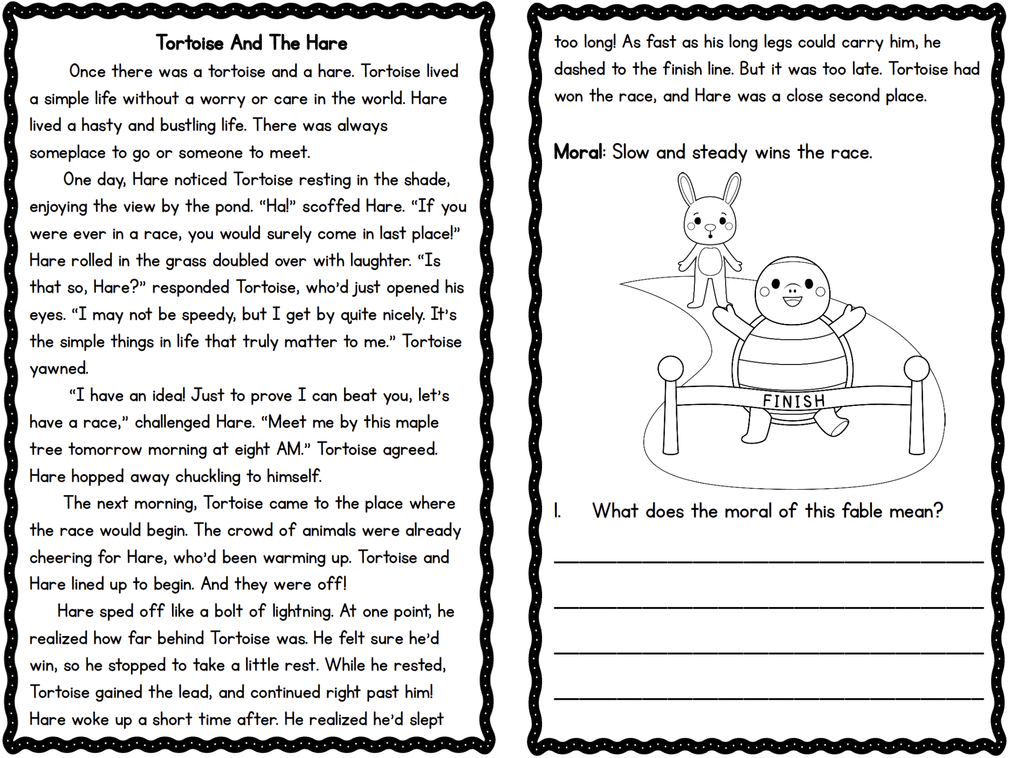 Aesop’s Fables Close Reading Passages with Comprehension Questions ...