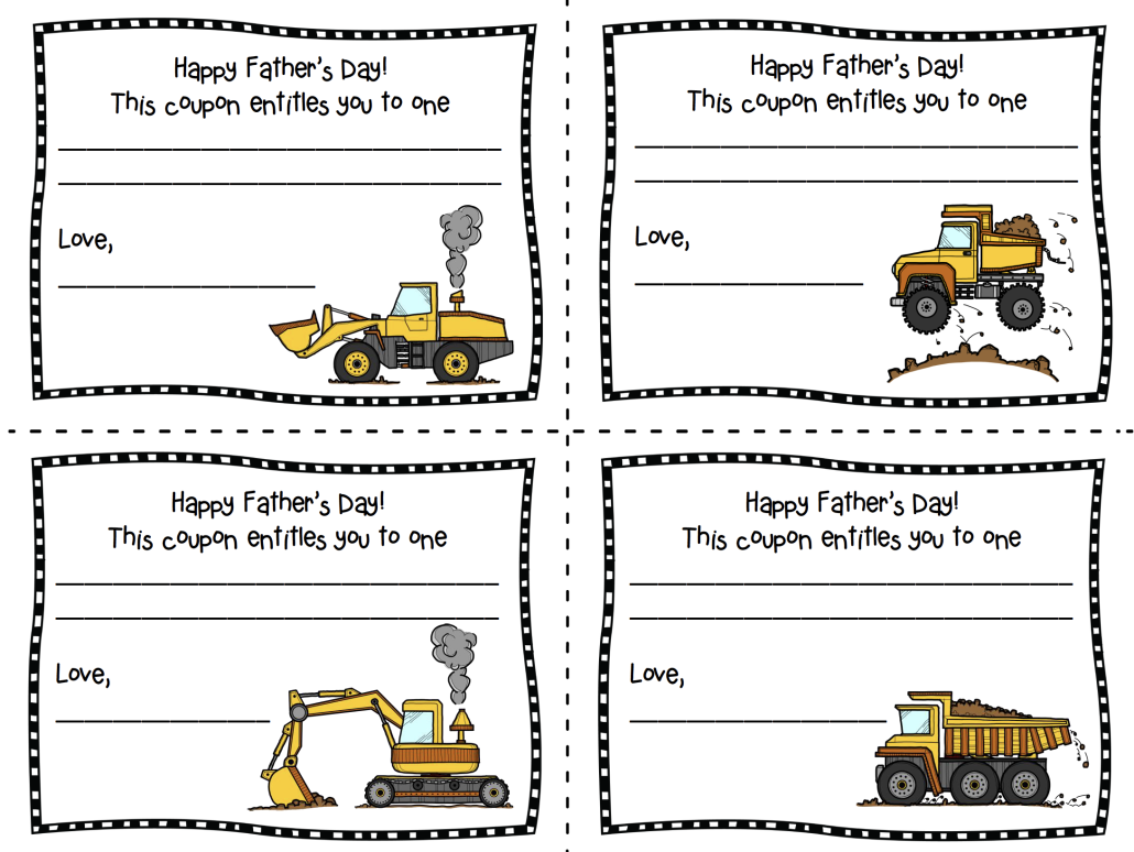 Father's Day Printable Coupons Freebie - The Literacy Nest