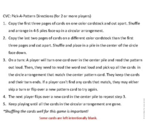 Pick-A-Pattern FREEBIE SAMPLER CVC: Orton-Gillingham Games - The ...