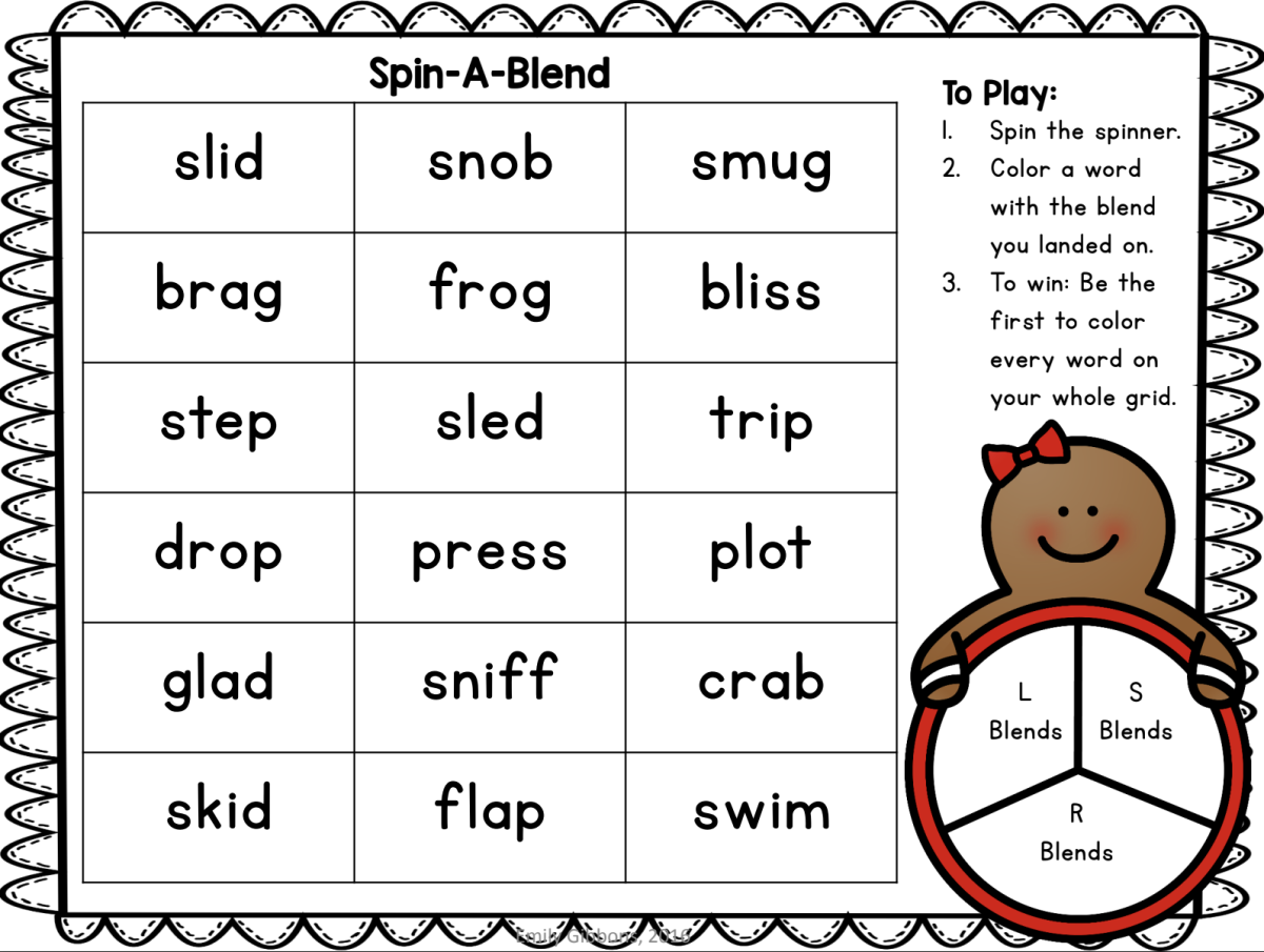 Literacy Games Phonics Spinner FREEBIE Holiday Activity - The Literacy Nest