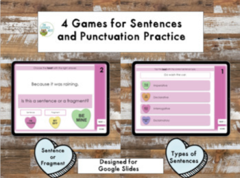 Valentine's Day Grammar Activities Digital Games - The Literacy Nest