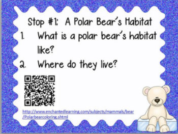 Web Quest: QR Code Polar Bears Nonfiction Centers Activity Task Cards ...