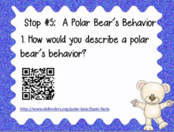 Web Quest: QR Code Polar Bears Nonfiction Centers Activity Task Cards ...