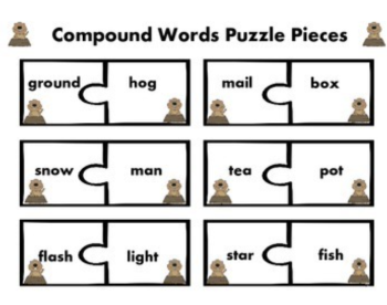 Groundhog Day Compound Words Activities for February Literacy Centers ...