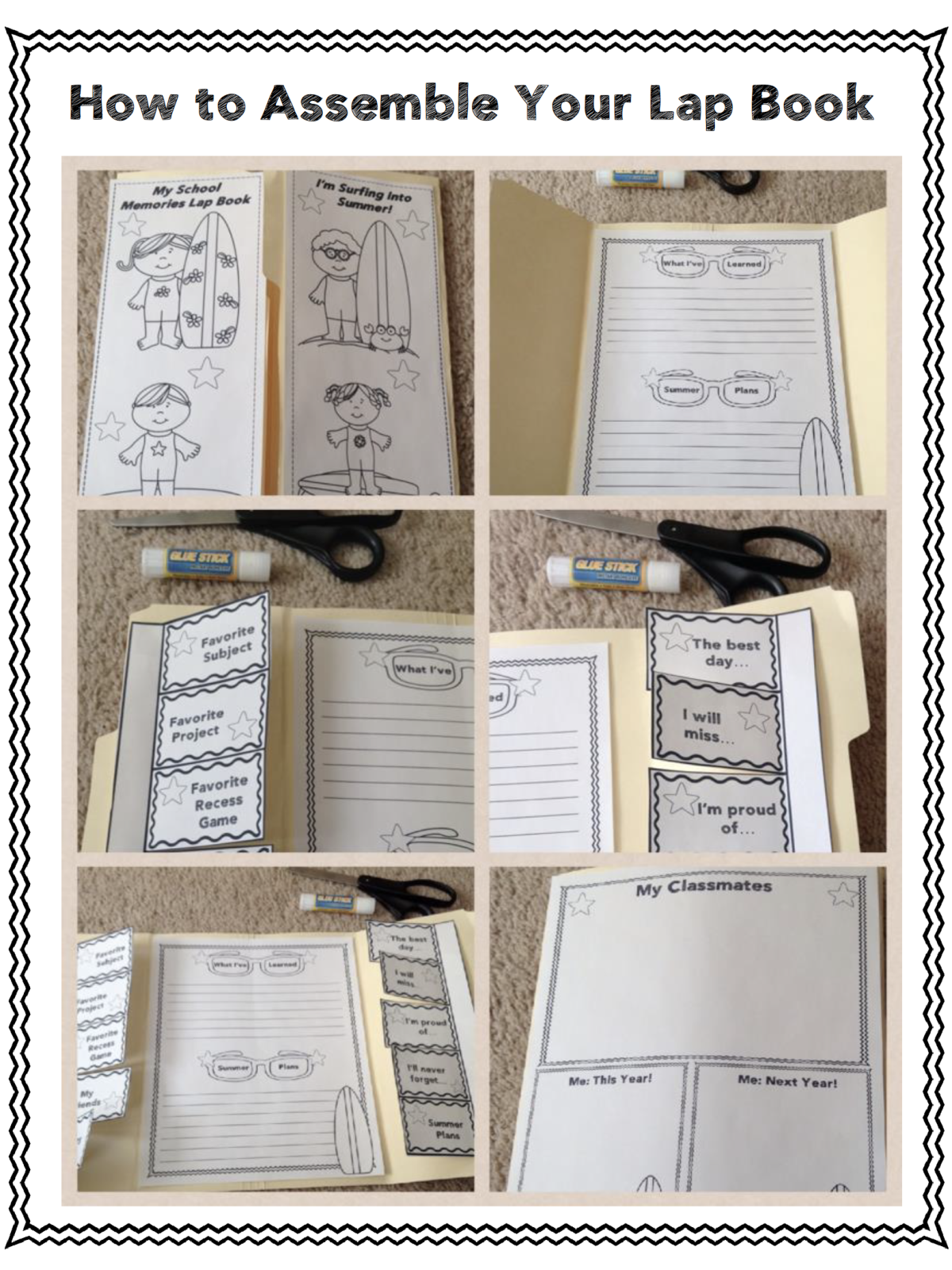 Lap Book School Memories for May June Literacy Centers - The Literacy Nest