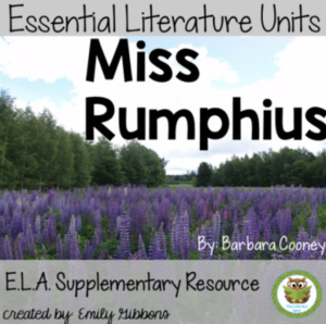 Book Companion Activities for Miss Rumphius by Barbara Cooney - The ...