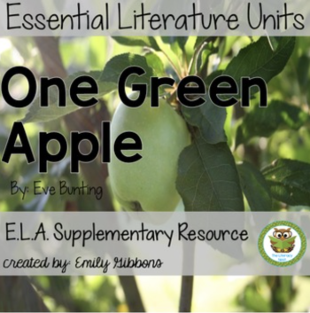 One Green Apple by Eve Bunting Book Unit - The Literacy Nest