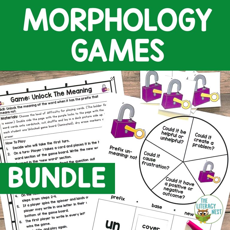 Morphology Activities Games Bundle for Orton-Gillingham Lessons - The ...