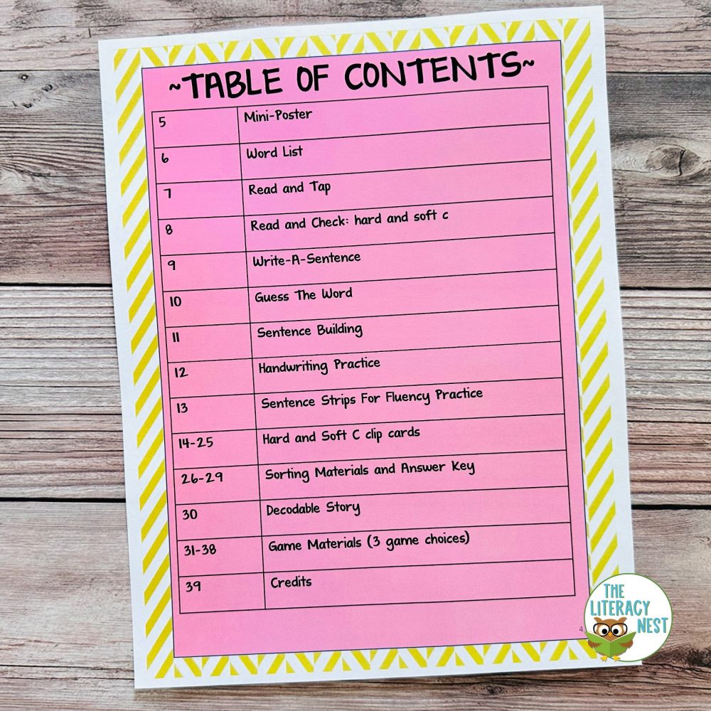 Hard C and Soft C Sounds Phonics Activities for Orton-Gillingham ...