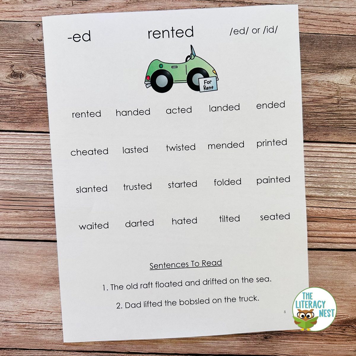 Suffix ED Spelling Practice Literacy Activity Multisensory - The ...