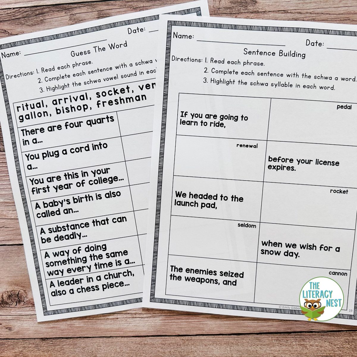 Schwa Sound Spelling Activities for Orton-Gillingham Lesson Plans - The ...