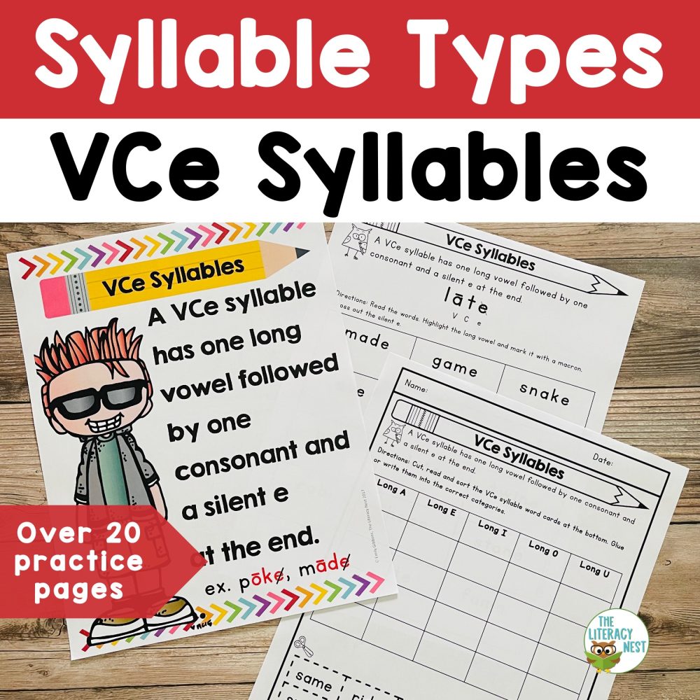 Syllable Types VCe Phonics Activities for Orton-Gillingham Lessons ...