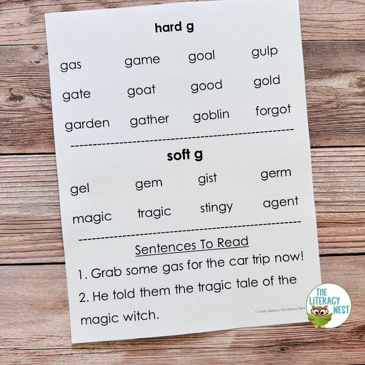 Hard and Soft G Phonics Activities for Orton Gillingham Lessons - The ...