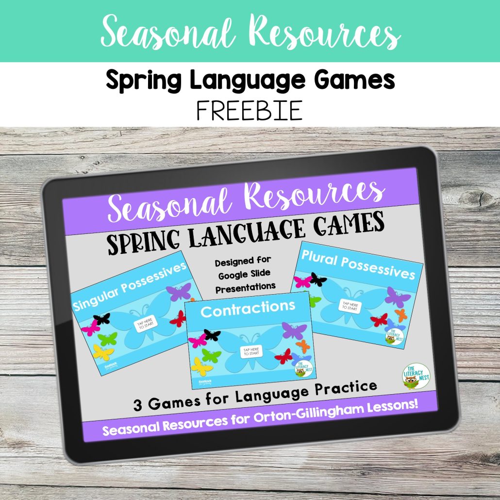 Parts of Speech Games for Verbs - The Literacy Nest