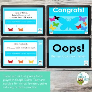 Contractions and Possessives Games Freebie - The Literacy Nest