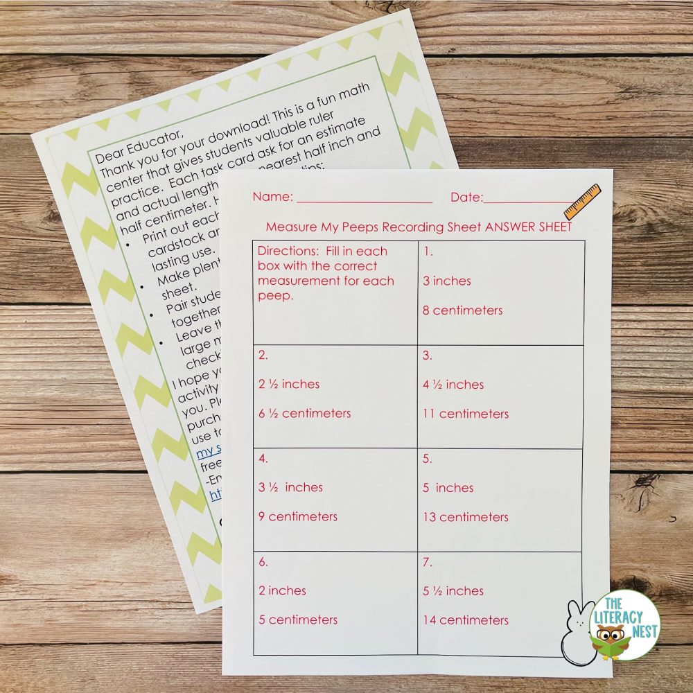 Spring Task Cards Estimating and Measuring Length Activities - The ...