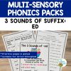 Suffix ED Spelling Practice Literacy Activity Multisensory - The ...
