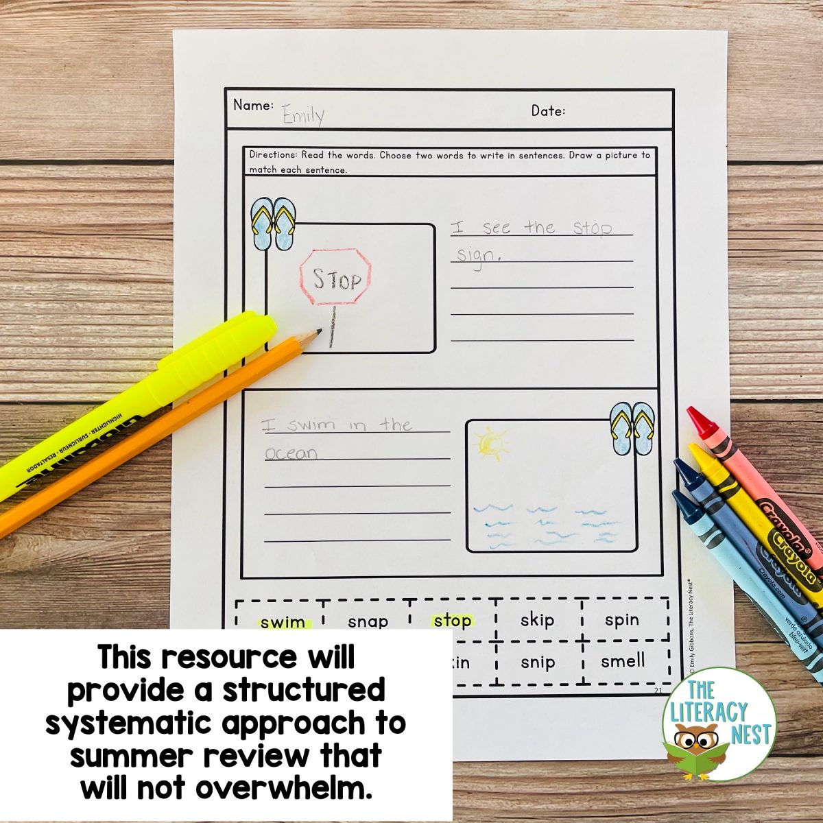 Consonant Blends Summer Worksheets and Activities - The Literacy Nest