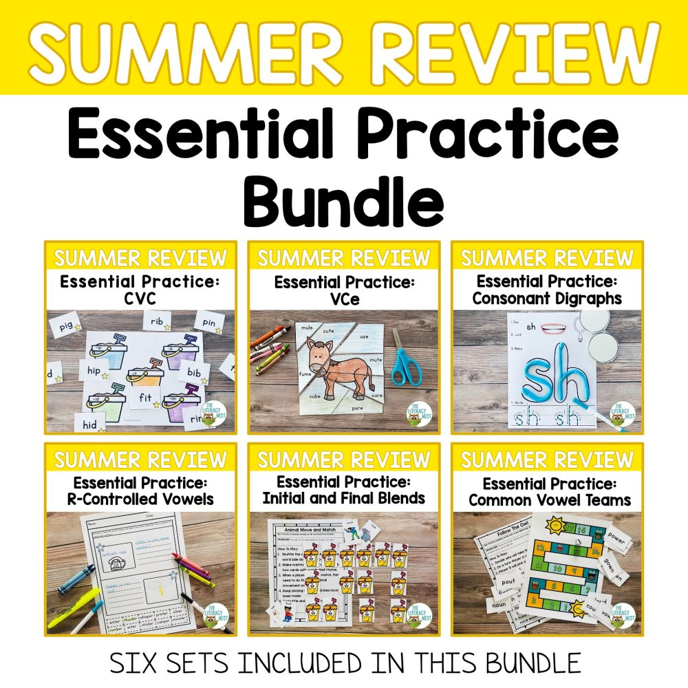 Summer Review Phonics Activities Bundle - The Literacy Nest